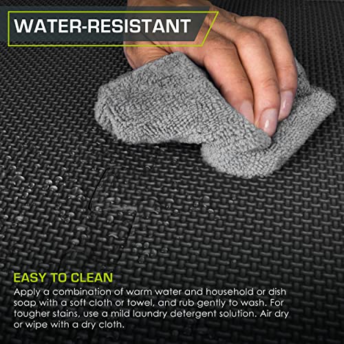 ProsourceFit Extra Thick Puzzle Exercise Mat 1", EVA Foam Interlocking Tiles for Protective, Cushioned Workout Flooring for Home and Gym Equipment, Black 3-Pack (18 tiles)