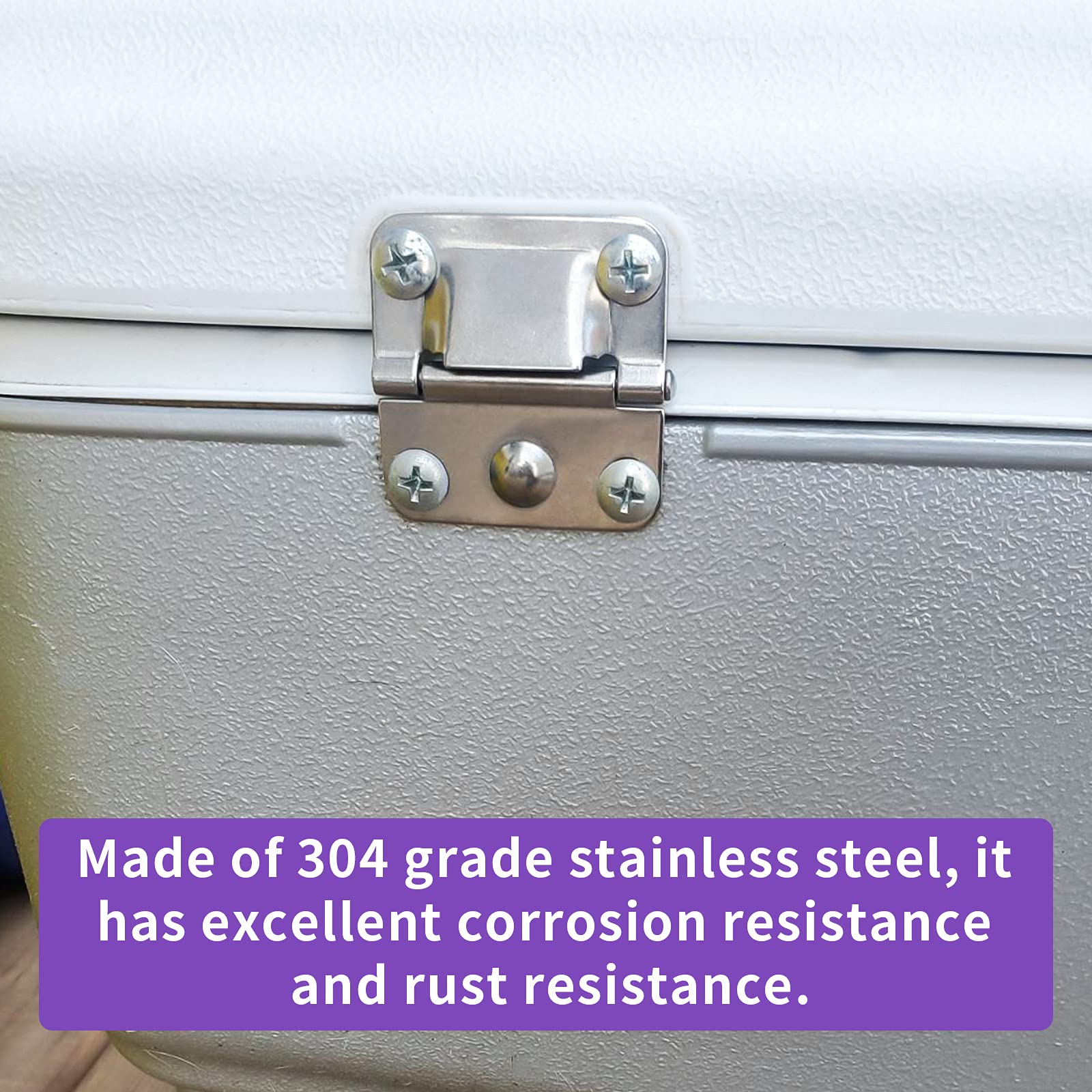 Cooler Stainless Steel Hinges with Screws Set Replacement -Compatible with Coleman Camping ice Chest Coolers Accessories 5235 6262 6270 (2 -Pack Stainless Steel Hinges)