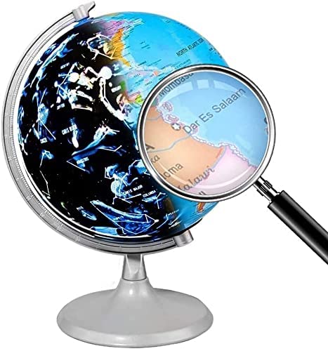 CYHO Illuminated World Globe - USB 2 in 1 LED Desktop World Globe, Interactive Earth Globe with World Map and Constellation View Fit for Kids Adults, Ideal Educational Geographic Learning Toy