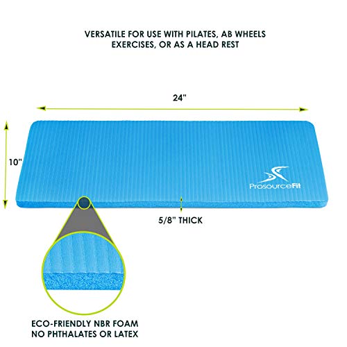 ProsourceFit Yoga Knee Pad and Elbow Cushion 15mm (5/8β) Fits Standard Mats for Pain Free Joints in Yoga, Pilates, Floor Workouts, Aqua