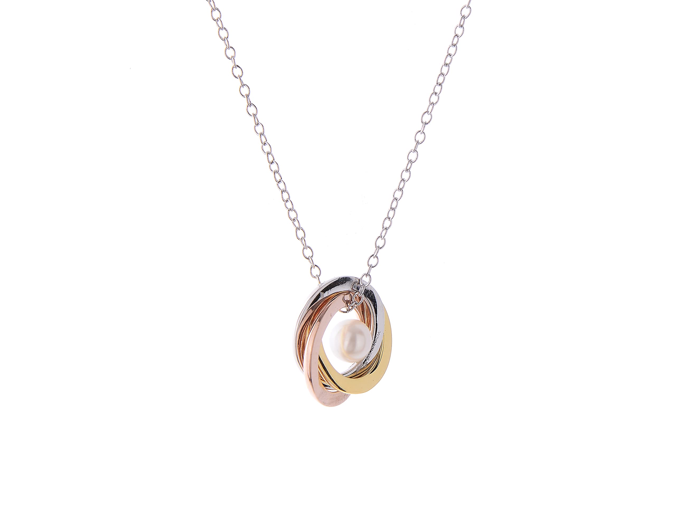 Exquisite Tri Color Sterling Silver & Freshwater Pearl Adjustable Pendant