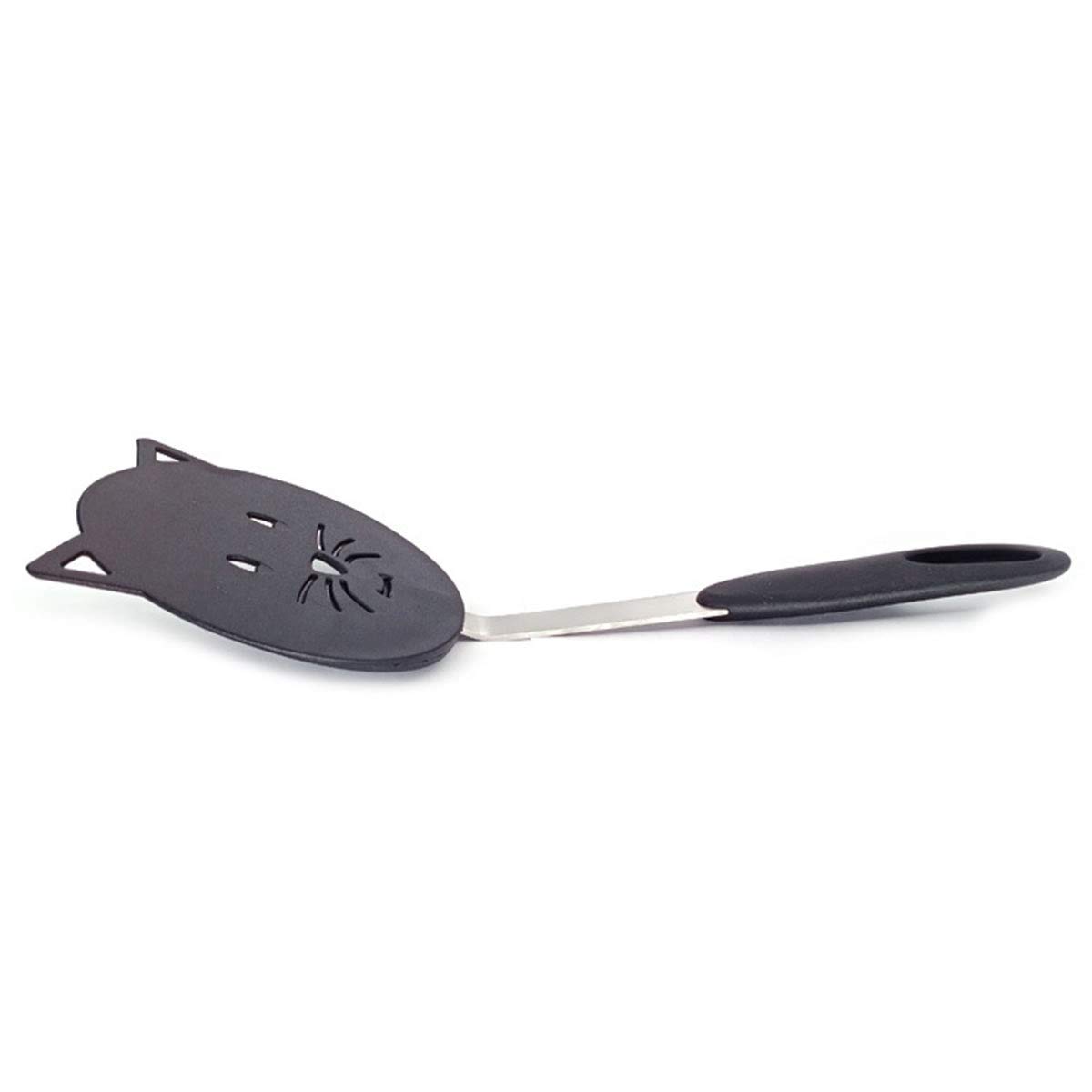 GOODFEER Nylon Turner cute Cat Shape Small heat resistant wok spatula for non stick cookware with stainless steel bracket for cooking, fish,eggs, pancakes, fried rice.
