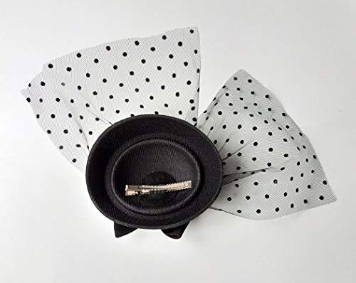 Coolwife Fascinator Hats Pillbox Hat British Bowler Hat Flower Veil Wedding Hat Tea Party Hat (E Black)