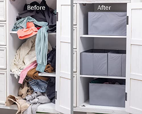 ZMVM – 2pk Closet Organizers and Storage – Foldable Clothes Organizer –Wardrobe Clothes Organizer with PP Board – Washable Clothes Organizer for Folded Clothes – 7 Grid Medium Pants Organizer (2pcs)