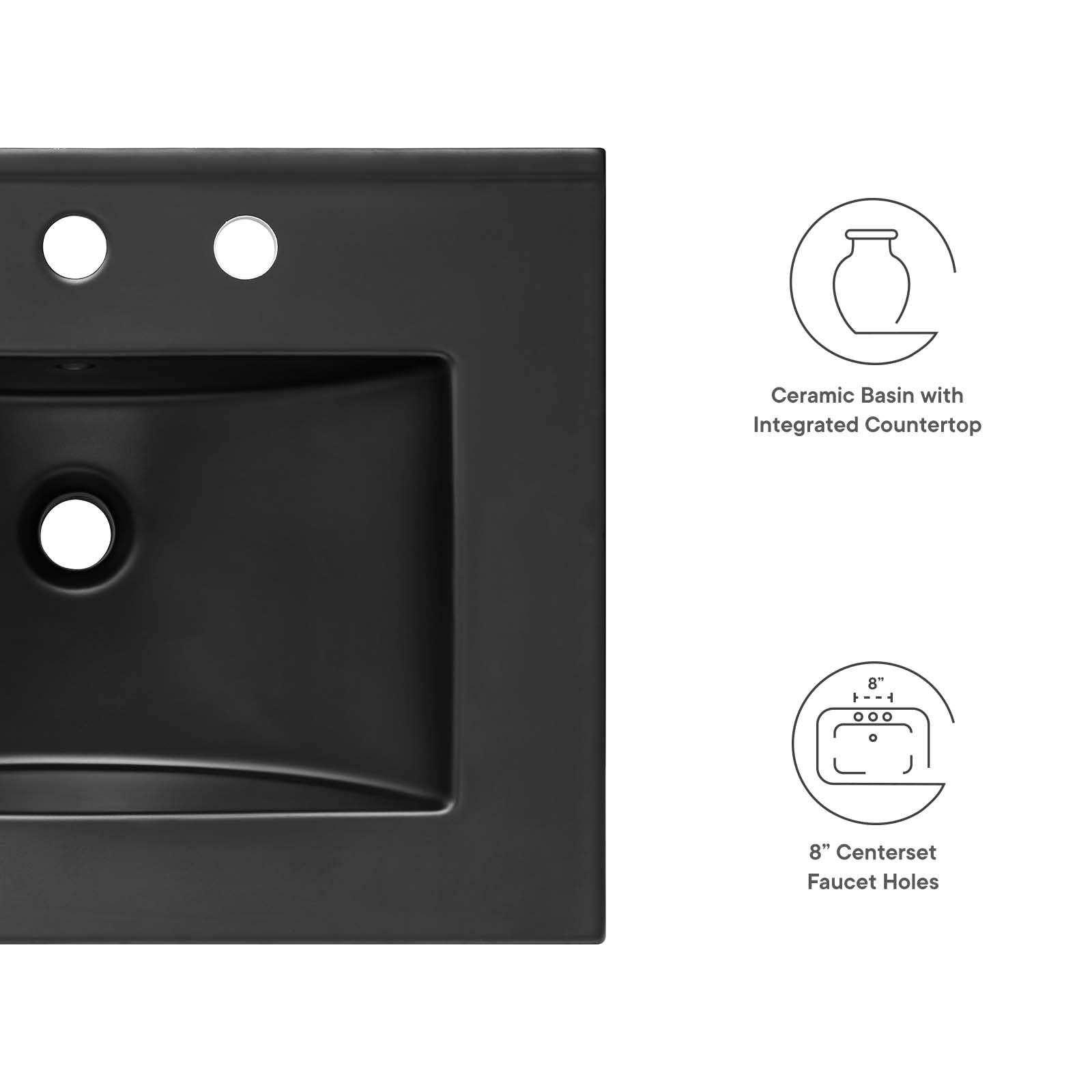 Modway Cayman 24" Bathroom Sink in Black