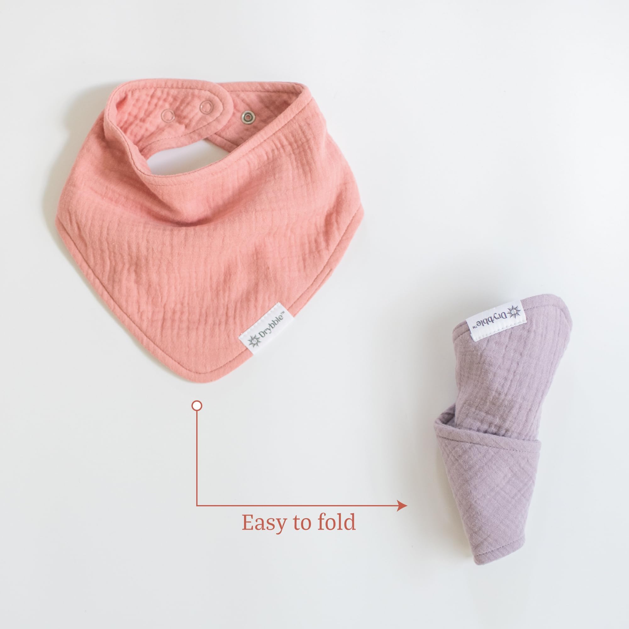 Drybble Waterproof Muslin Bandana Baby Bibs - 100% Organic Cotton Exterior - Ultra Absorbent 4 Layers for Drooling & Teething (Marine)