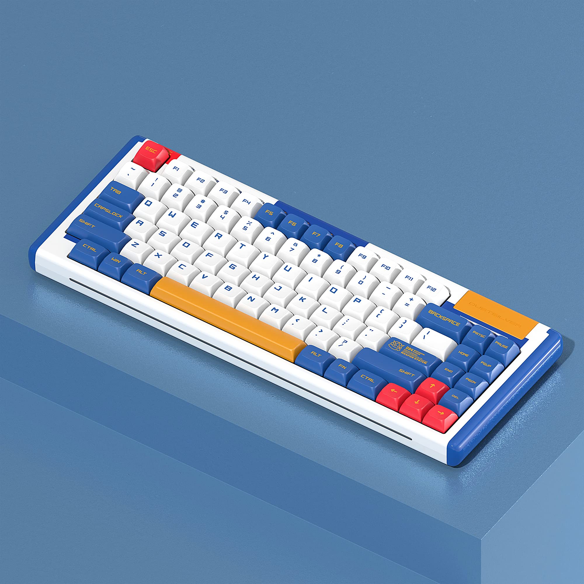 DUSTSILVER D84 Wireless 75% Mechanical Keyboard with RGB, Hot Swappable, Bluetooth/2.4G/Type-C Connection, Gateron Black Switches for Linear Typing