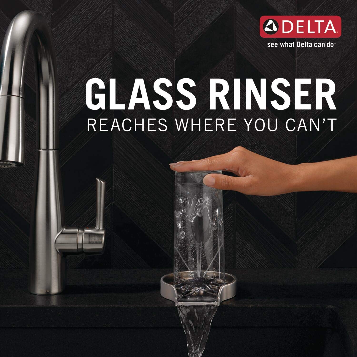 Delta Faucet Metal Glass Rinser for Kitchen Sinks, Kitchen Sink Accessories, Bar Glass Rinser, Champagne Bronze GR250-CZ