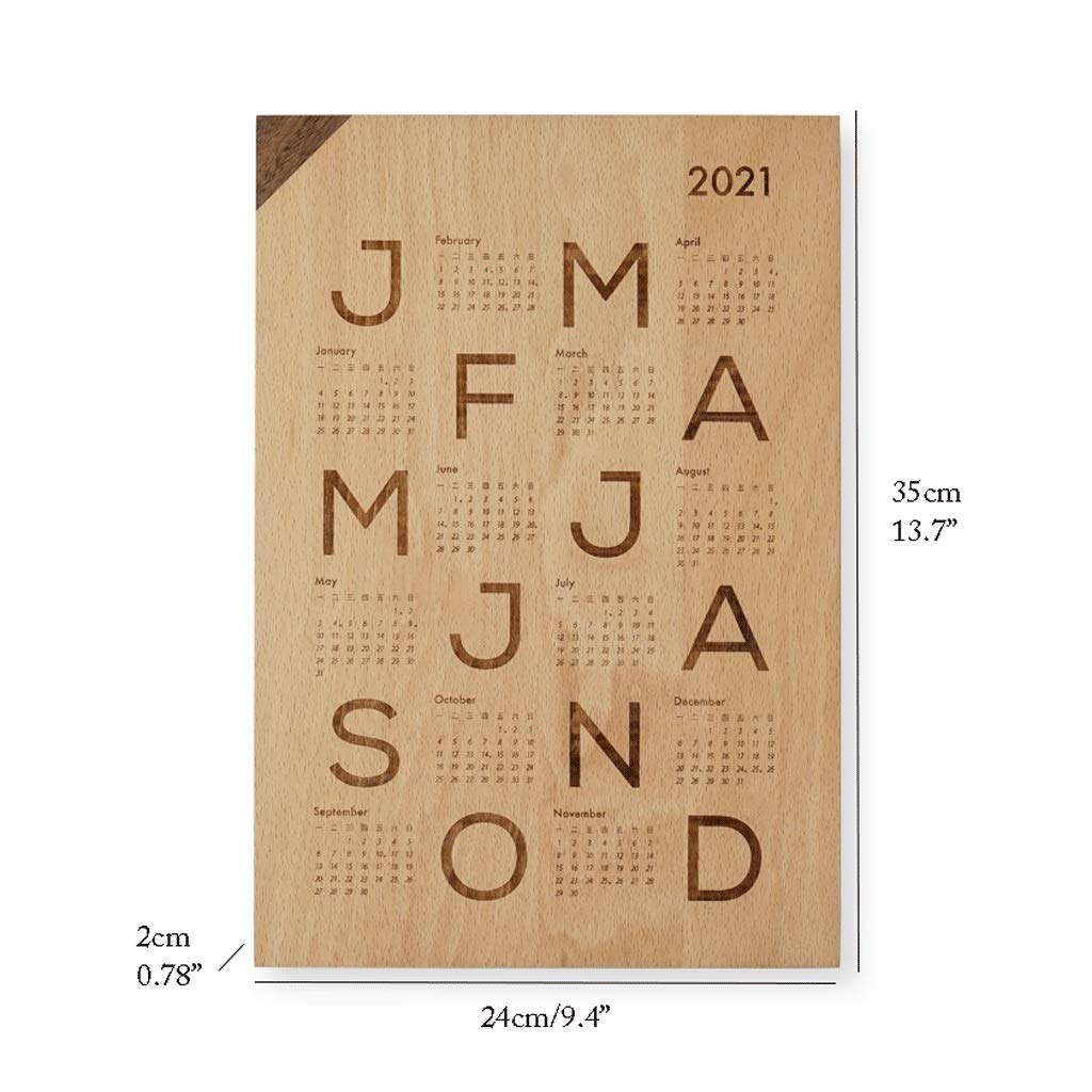 Desk Calendars 2021 Wooden Desk Calendar All Solid Wood Carving Calendar Desktop Calendar Perpetual Calendar Support Customization 13.7x9.4 Calendars (Color : Custom Edition A)