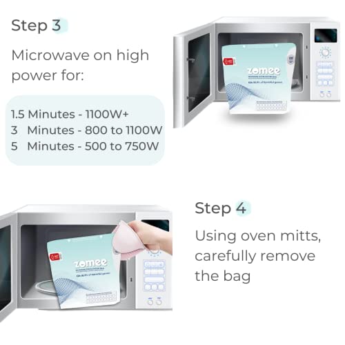 Zomee Microwave Steam Sterilizer Bags | Eliminates 99.9% of Germs and Bacteria | Disinfects Most Zomee Breast Pump Accessories | 5 Bags | Reusable for Up to 100 Sterilization Cycles