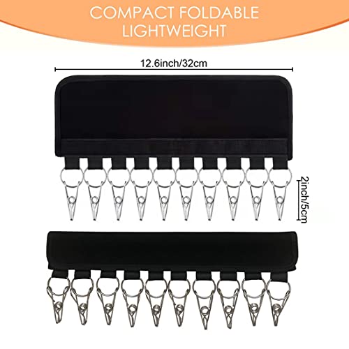 PUPOPIK 2 Pack Hat Rack for Baseball Caps Hat Organizer, 10 Hat Storage Clips for The Storage of Hats in The Closet and Room, Hat Rack Organizer - Fits All Size Hangers,Black (BLACK-2PACK)