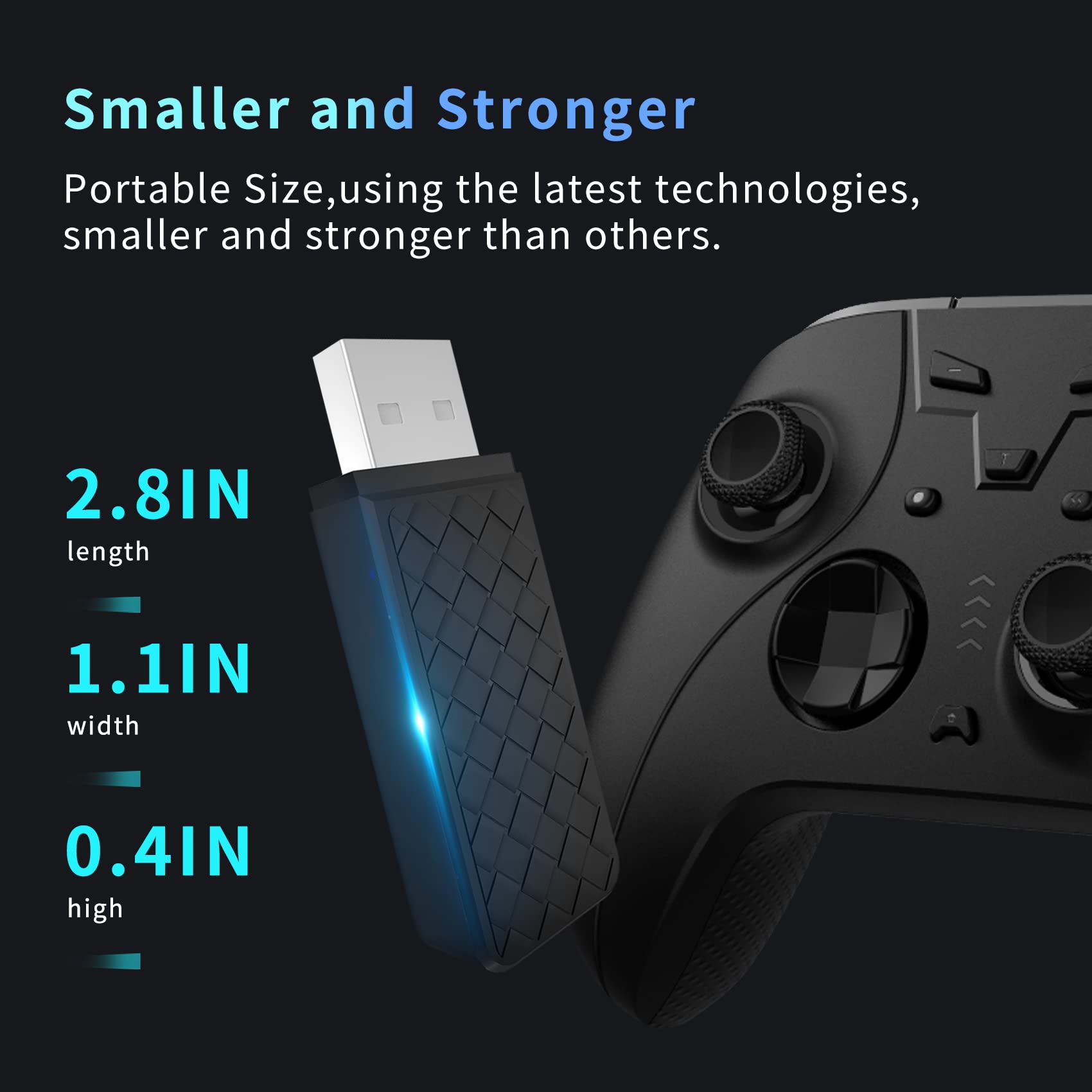 DUXICEPIN Wireless Controller Adapter, Xbox Wireless Adapter for Windows11/10/8/7, PC, Laptops, Tablets, Compatible with Xbox One, One S, One X, Elite 1, Elite 2 Controller