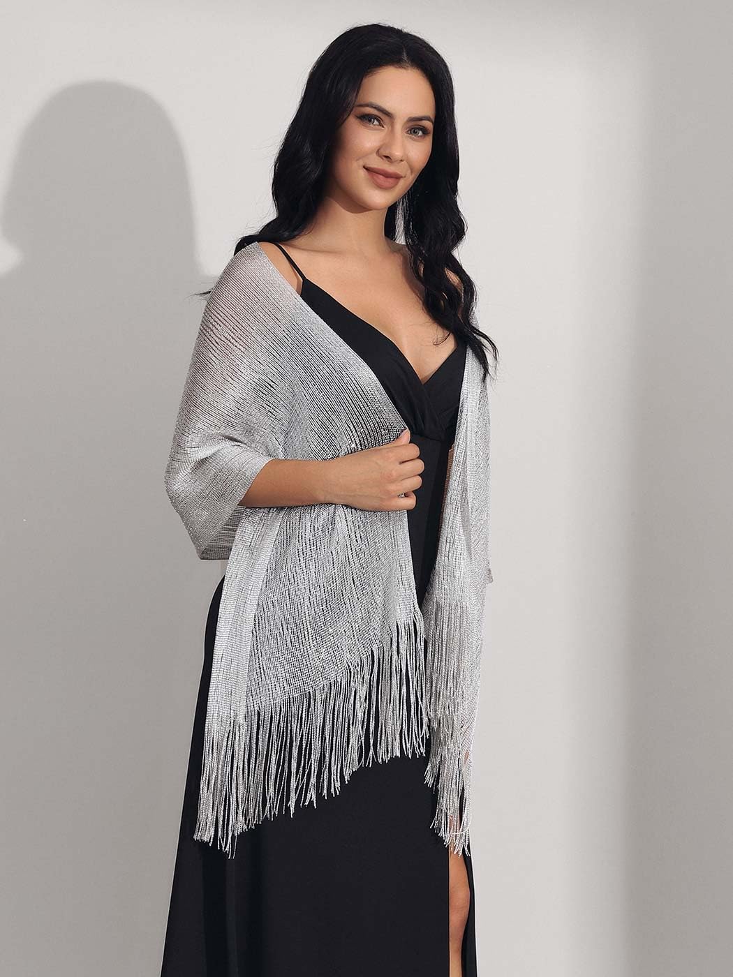 GORAIS Women Shawls and Wraps for Evening Dresses Wedding Scarf Formal Shrug with Rhinestone Buckle for Bride and Bridesmaids
