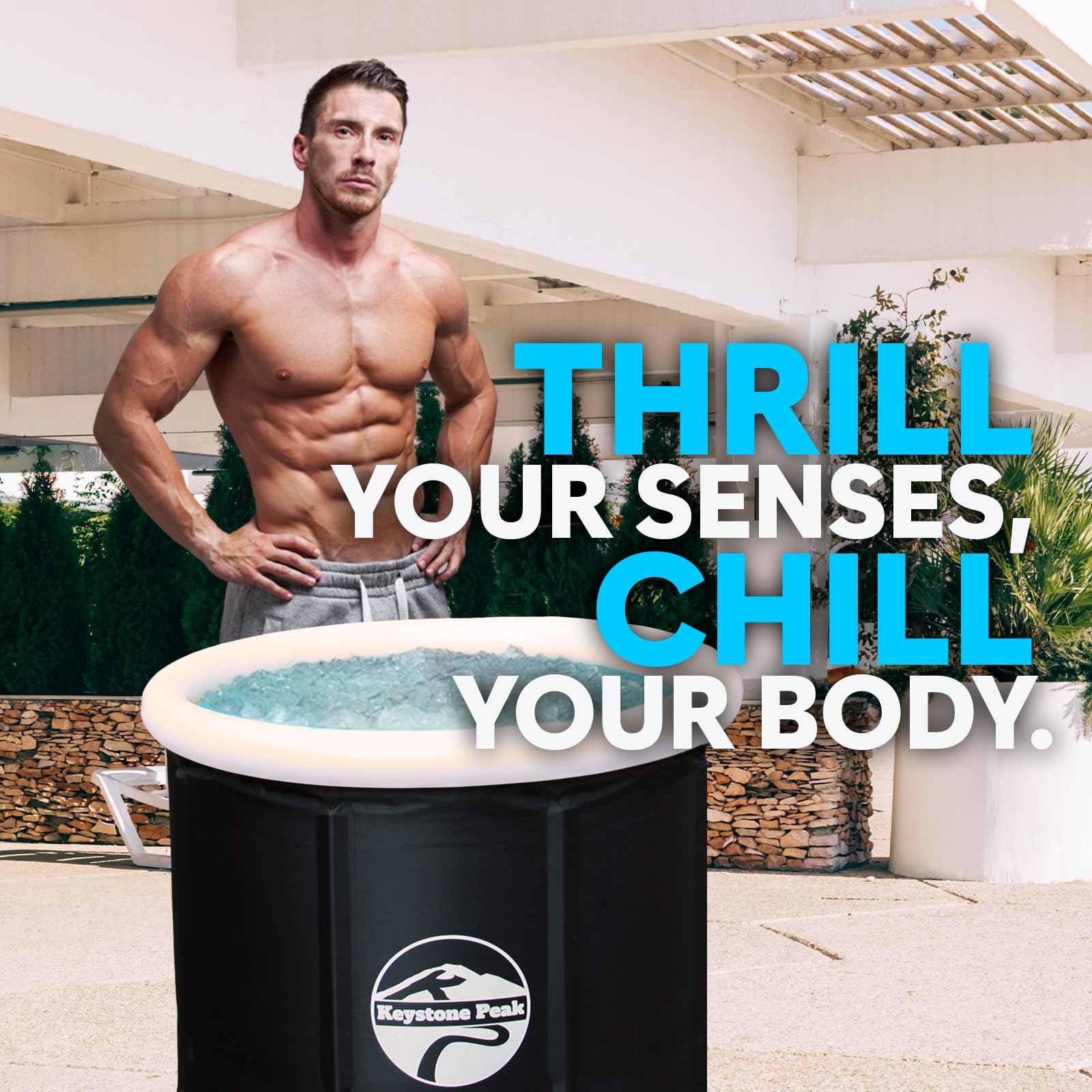Keystone Peak Ice Bath - 108 Gallons Cold Plunge tub + Portable Ice Bath tub for Athletes & Navy Seals + Ice Baths and Soaking + Cold Water Therapy - Boost your immune system & Improve recovery