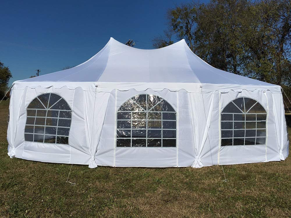Delta 29'x21' Decagonal Party Tent Canopy, Wedding Tent Gazebo, Heavy Duty Outdoor Event Shelter, Water Resistant, White