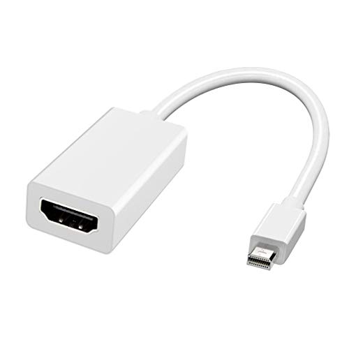 Deorna Mini DisplayPort to HDMI Adapter, Thunderbolt to HDMI Converter for MacBook Air/Pro, Microsoft Surface Pro/Dock, Monitor, Projector and More (1-Pack, White)