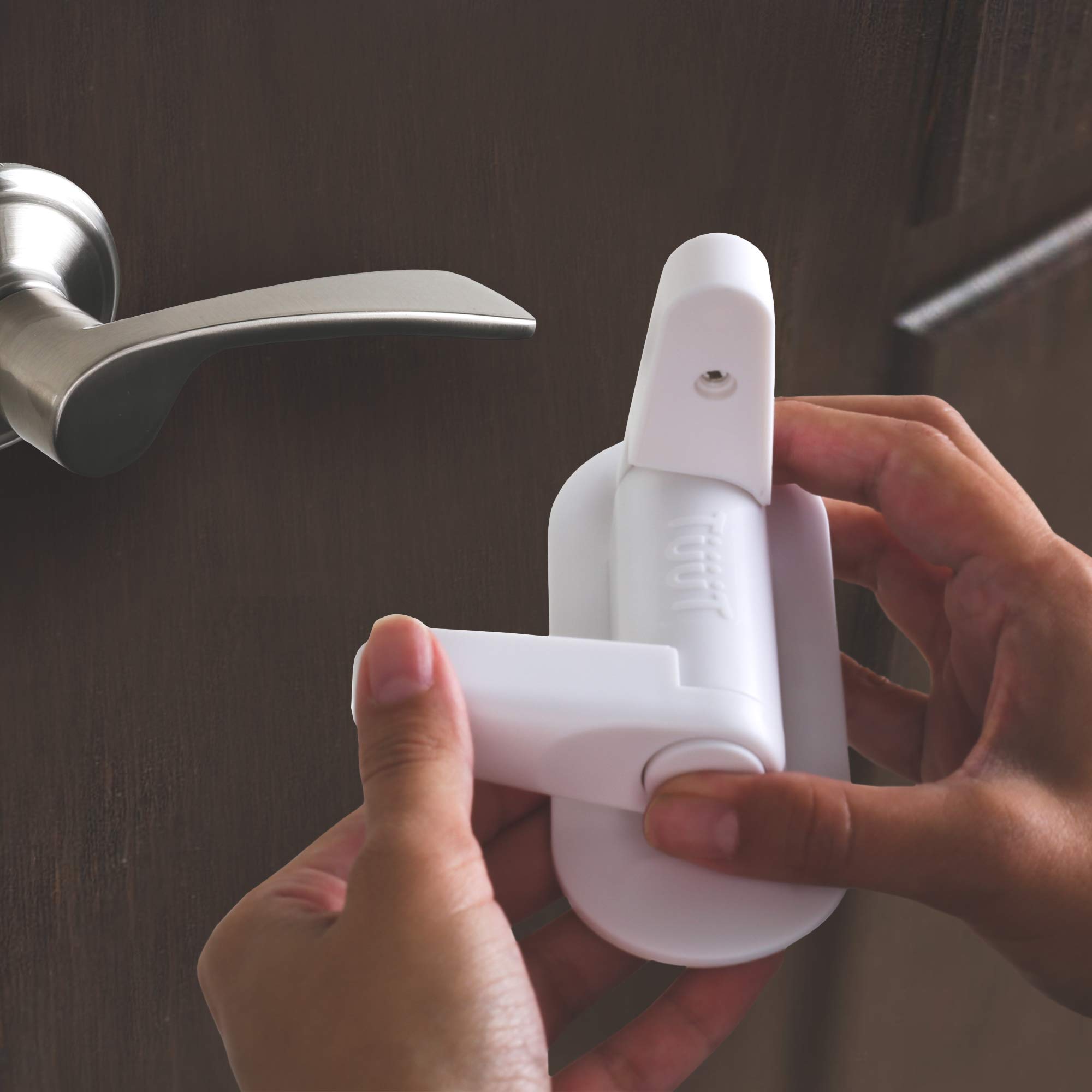 Door Lever Lock (6 Pack) Child Proof Doors & Handles, Adhesive - Child Safety by Tuut