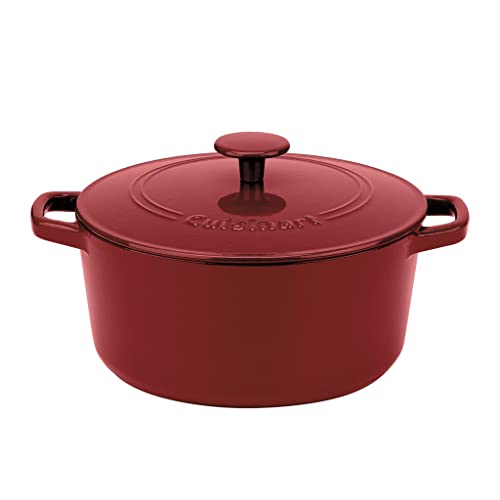 Cuisinart Chef's Classic Enameled Cast Iron Round Covered Casserole (Cardinal Red, 5- Quart)