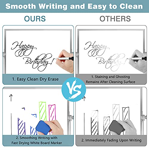 OWill Dry Erase White Board, 8β X 12β Small Whiteboard with Stand, Mini Whiteboard A4 Magnetic Desktop Board & Portable Double-Sided White Board Easel for Kids Drawing in School & Home