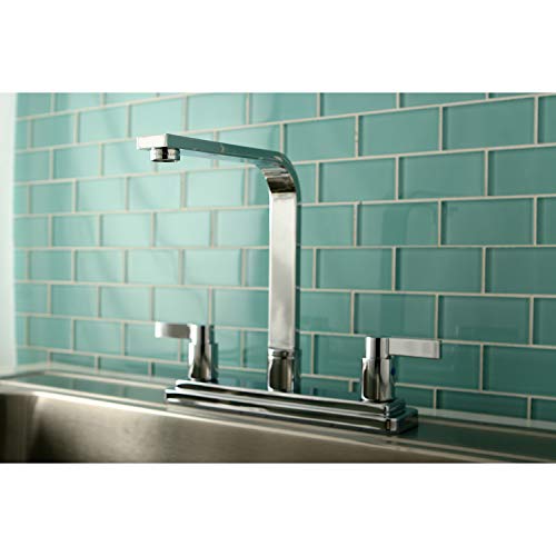 Kingston Brass KB8791NDLLS Nuvofusion Euro High Rise Spout Kitchen Faucet without Sprayer, Polished Chrome