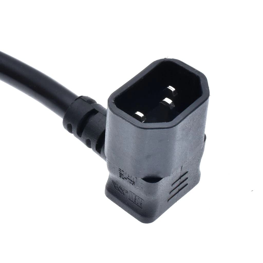 Toptekits 5ft/150cm C14 to C13 PDU Power Supply Extension Cord,90-Degree Down Angle IEC 320 C14 to 90-Degree Down Angle IEC 320 C13 Power Plug Converter Adapter Cable Cord (5ft/1.5m)