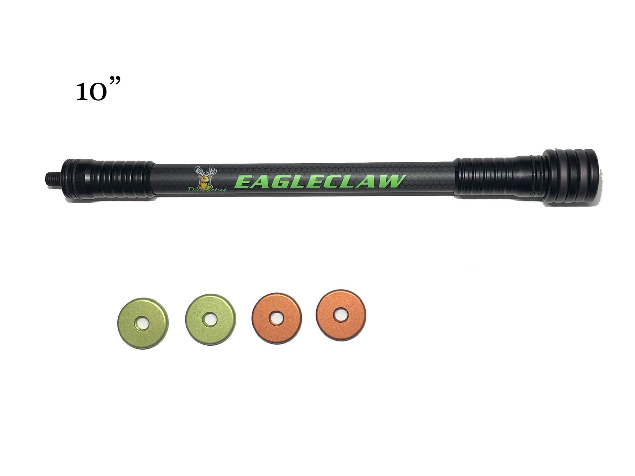 DH Eagleclaw Bow Stabilizer for Hunting and 3D Range Shooting, High Modulus Carbon, Light Weighted (w/Quick Disconnect Mounting kit 12+10in)