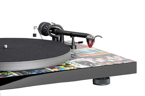 Pro-Ject Debut III Turntable - The Beatles Singles, Limited Edition Beatles Record Player, 8.6″ S-Shaped Aluminium Tonearm, Ortofon 2M Red Cartridge, Beatles Memorabilia Vinyl Player - High Gloss