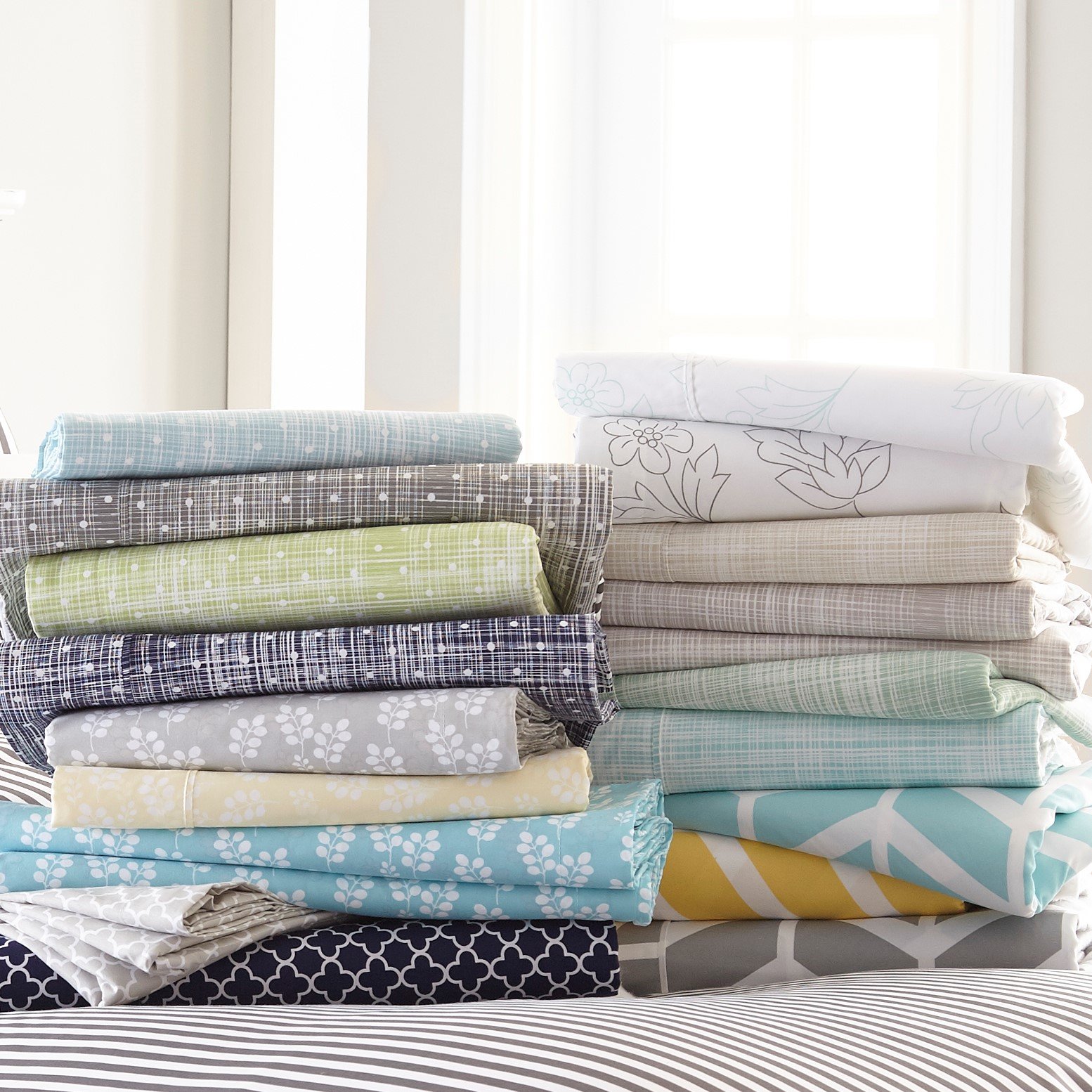 Simply Soft Ultra Soft Patterned 3 Piece Duvet Cover Set, King, Ribbon Gray (SS-DUV-Ribb-King-GR)