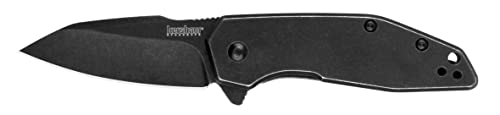 Kershaw Gravel Pocket Knife EDC, 2.5" 8Cr13MoV Steel Reverse Tanto Blade, Assisted Opening Folding Knife,Black