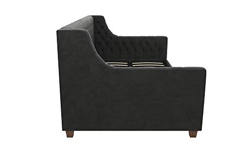 DHP Jordyn Diamond Tufted Upholstered Daybed/ Sofa Bed, Twin Size Frame, Gray Velvet