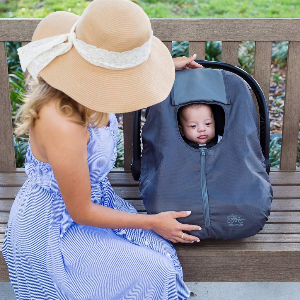 CozyBaby Combo Pack with Mesh Sun & Bug Cover & Lightweight Spring with Elasticized Edge, Pink Grapefruit