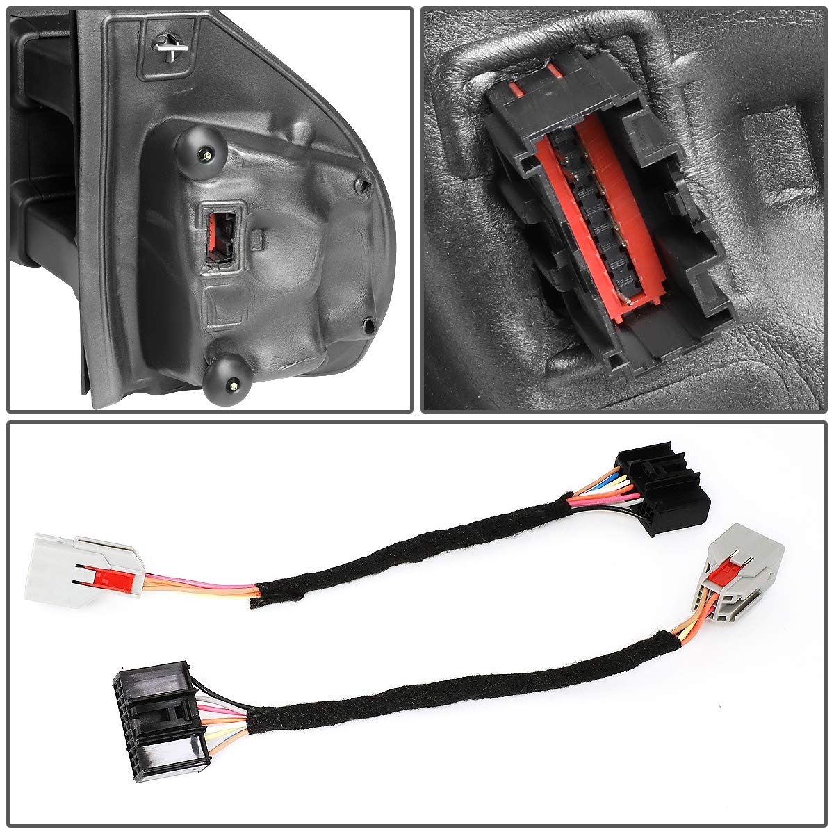 DNA Motoring TWM-058-T888-BK-CL Powered+Heated w/LED Turn Signal+Puddle Light Left+Right Side Towing Mirrors Replacement Compatible With 15-18 F-150 with 22-Pin Plug