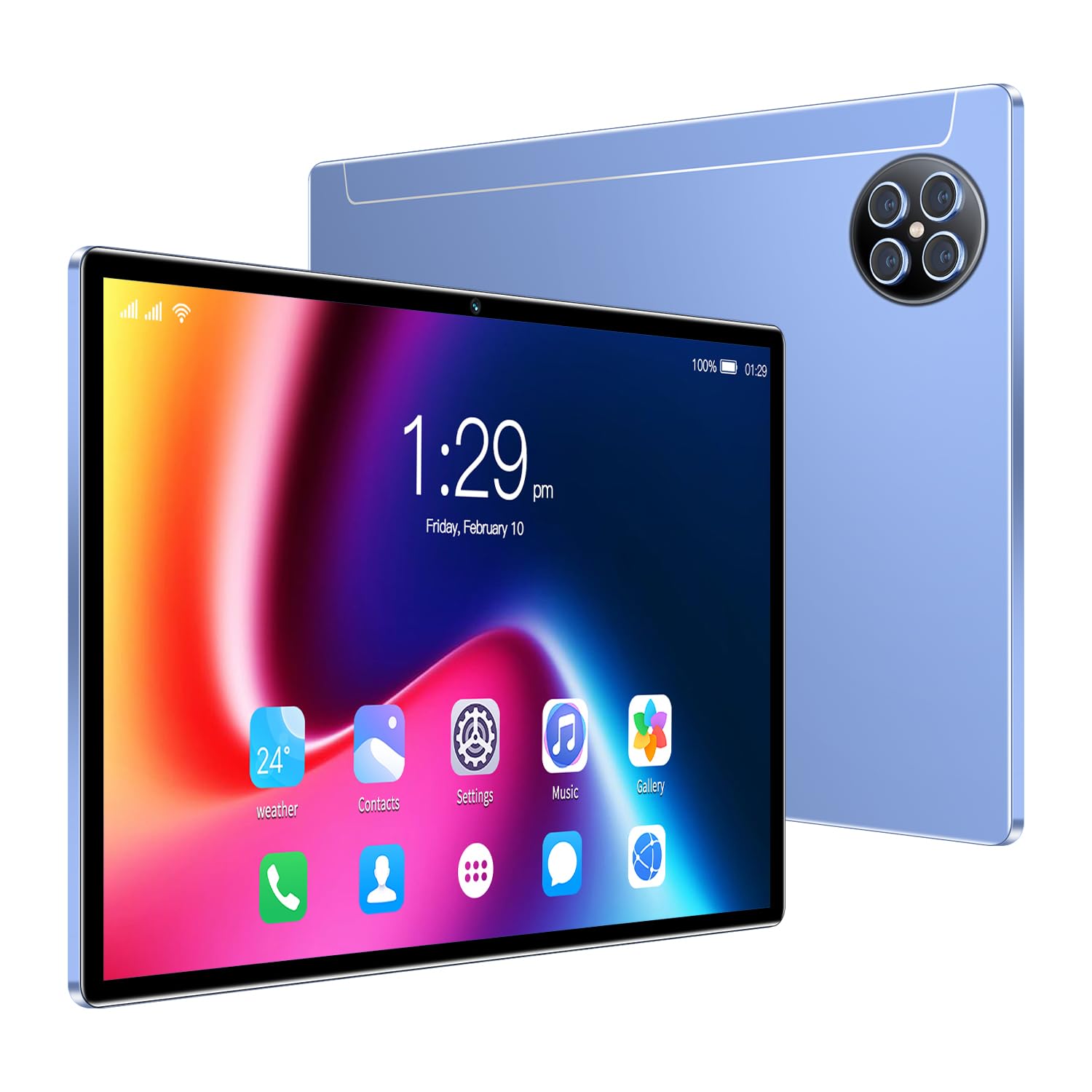 deriny X90 10 inch Android Tablet,1080p Full HD,Long Lasting Battery,Dual Camera,6GB RAM 128GB ROM,Dual SIM,WiFi,GPS,Bluetooth,Fire HD Kids Tablet,Widely Compatible with App(Blue)