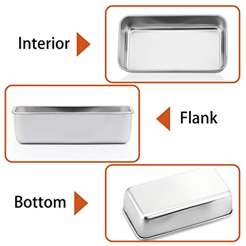 P&P CHEF Loaf Pan Set of 2, 9-inch Bread Pans, Stainless Steel Loaf Toast Baking Pans For Bread Meatloaf Lasagna Cake, Healthy & Non Toxic,Deep Side & Smooth Roll, Oven & Dishwasher Safe