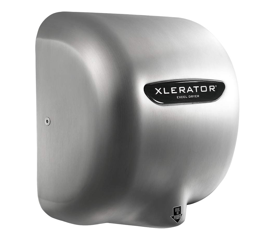 XLERATOR XL-SBX Automatic High Speed Hand Dryer with Brushed Stainless Steel Cover and 1.1 Noise Reduction Nozzle, 5.5 A, 277 V