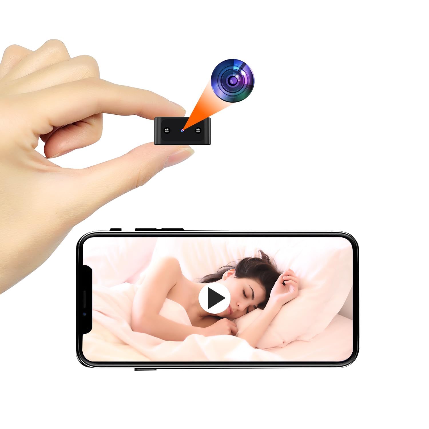 cuoum Spy Camera WiFi Hidden Camera, Mini Wireless Hidden Camera with Video,1080P FHD Surveillance Camera with Night Vision and AI Motion Detection with App for Cellphone for Home, Office, Outdoor