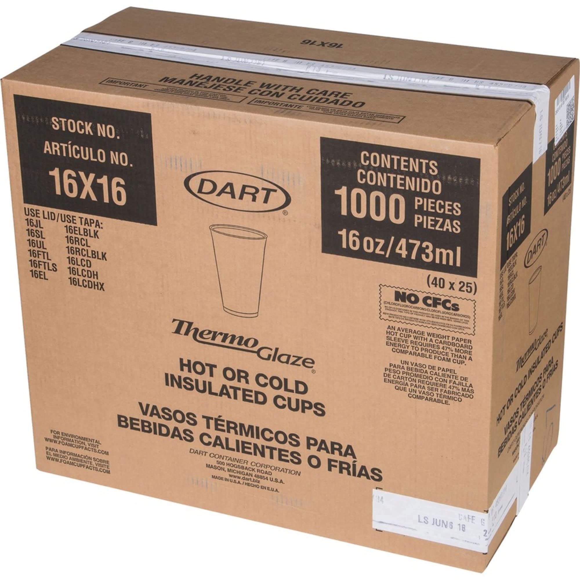 Dart 16X16G 16 oz Cafe G Foam Cup (Case of 1000)