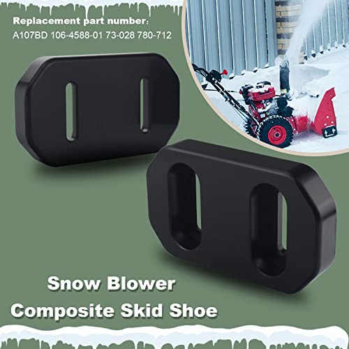 EZYPAK 2 Pack 106-4588-01 Snowblower Composite Skid Shoe - Compatible with Toro 106-4588-01 A107BD - Fits Model: 726, 826, 828, 926,37770, 37771, 37772, 38595 Snowblowers