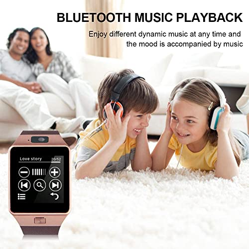 Padgene DZ09 Bluetooth Smartwatch,Touchscreen Wrist Smart Phone Watch Sports Fitness Tracker with SIM SD Card Slot Camera Pedometer Compatible with iOS Android for Kids Men Women