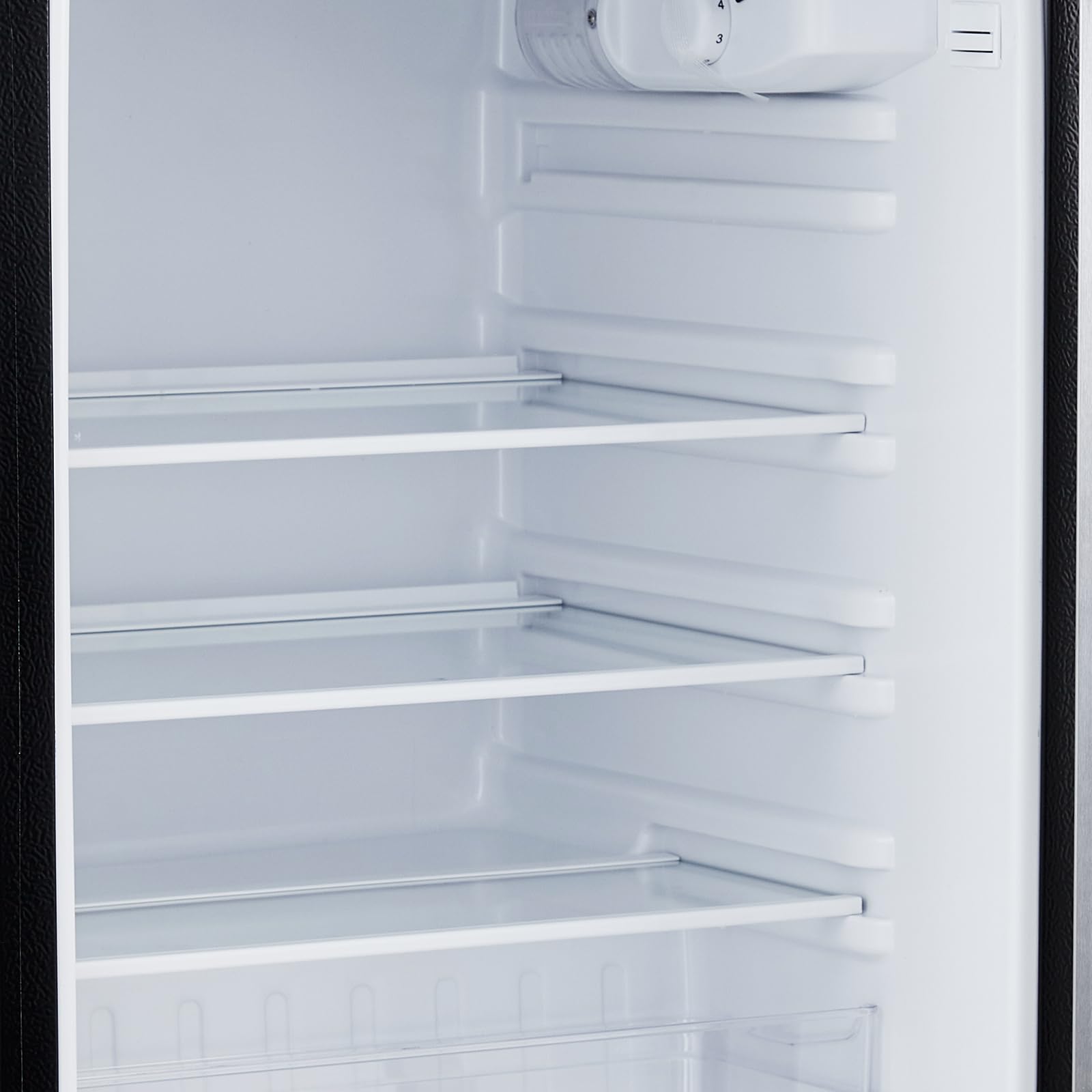 Litake 4.5 Cu. Ft Mini Fridge with Freezer, Refrigerator with Stainless Steel 2 Doors, 5 Adjustable Thermostat Settings, Compact Refrigerators with Crisper Drawer for Apartment, Dorm, Office, 128L