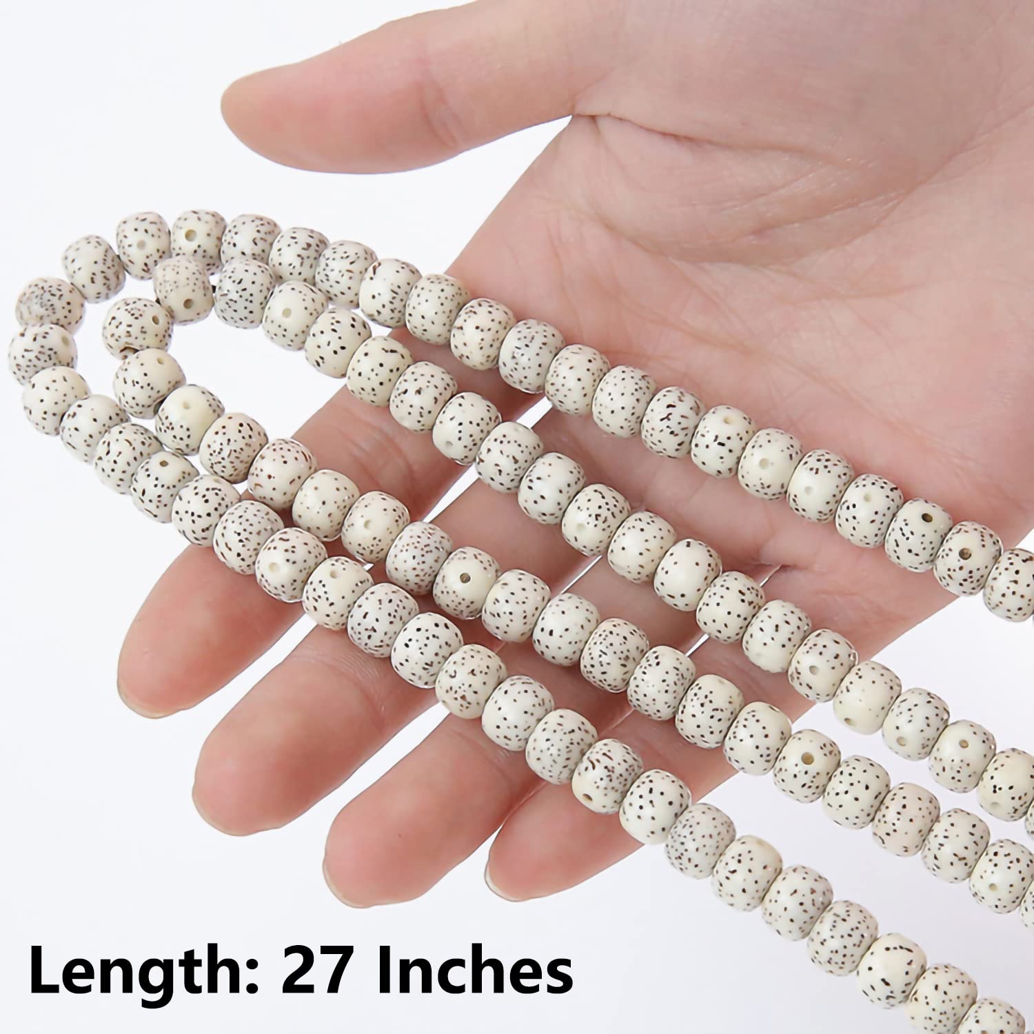 FAZOVIN Handmade Unisex 108 Beads Tibetan Bodhi Seed Mala Necklace Wrap Bracelet Pure Bodhiseed Necklace