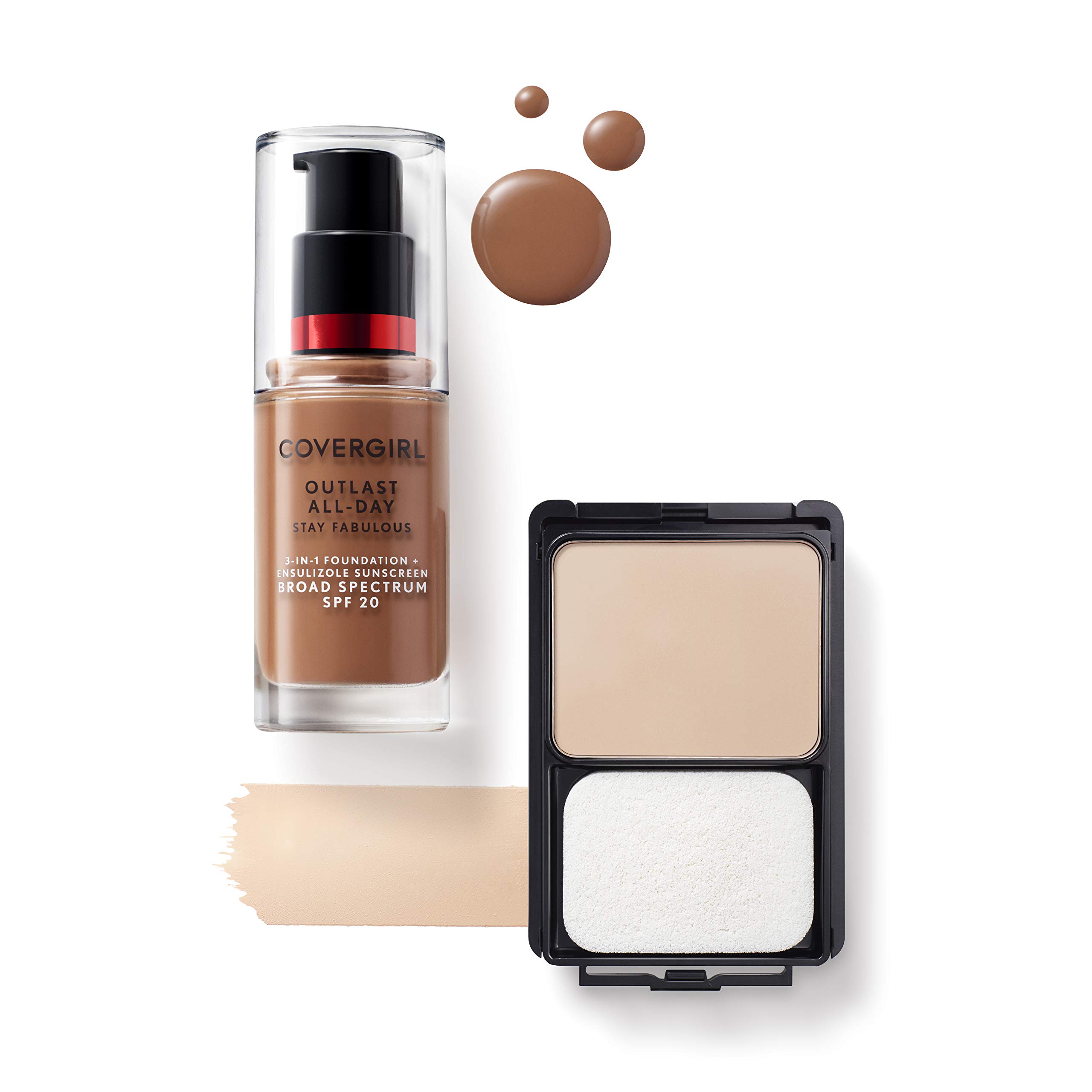 COVERGIRL Outlast All-Day Stay Fabulous 3-in-1 Foundation, 1 Bottle (1 oz), Classic Ivory Tone, Liquid Matte Foundation and SPF 20 Sunscreen (packaging may vary)