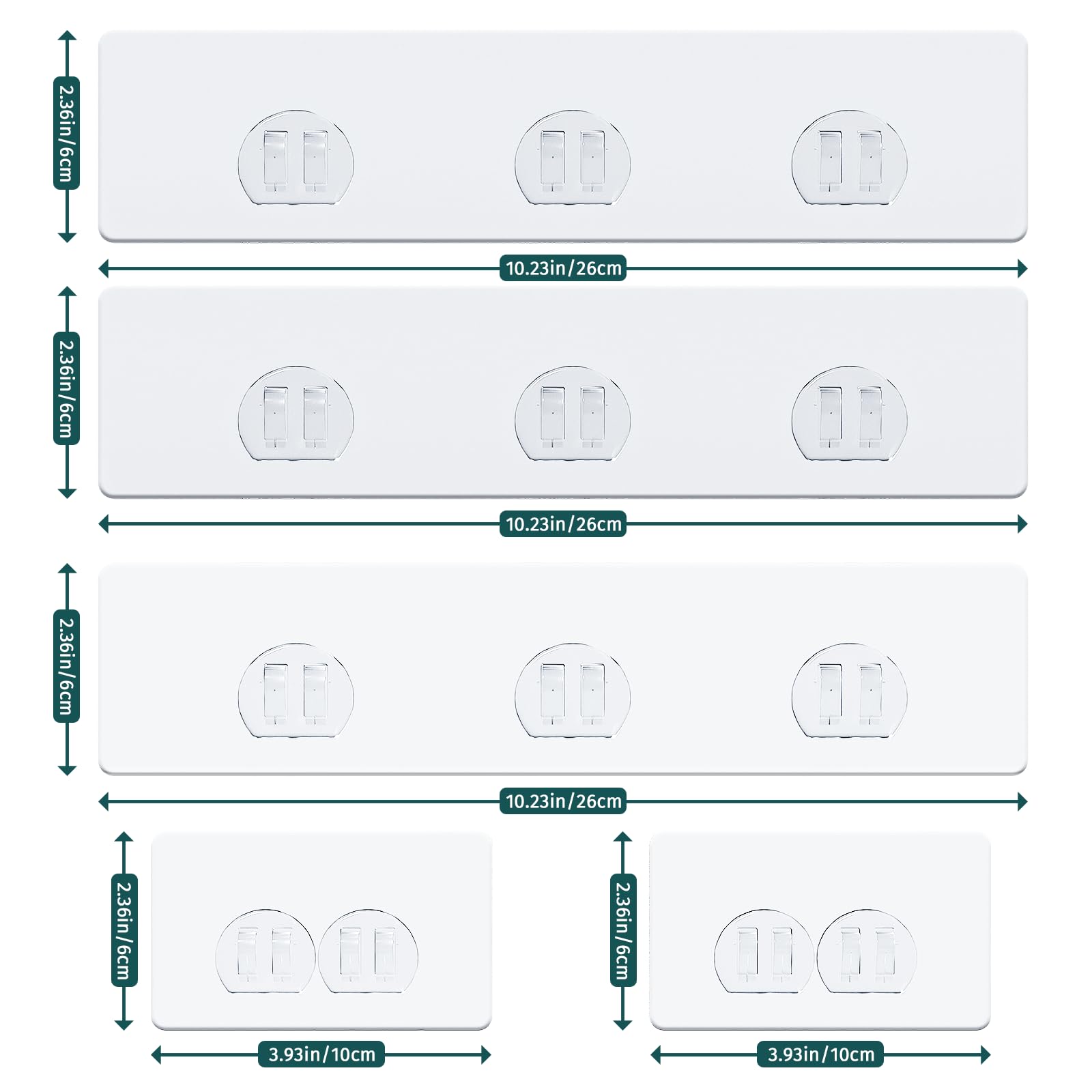 oyenbboi 5 Pack Shower Caddy Adhesive Replacement, Adhesive Shower Hooks, Strong Adhesive Wall Hooks, Waterproof Adhesive Hooks for Shower Rack, No Drilling