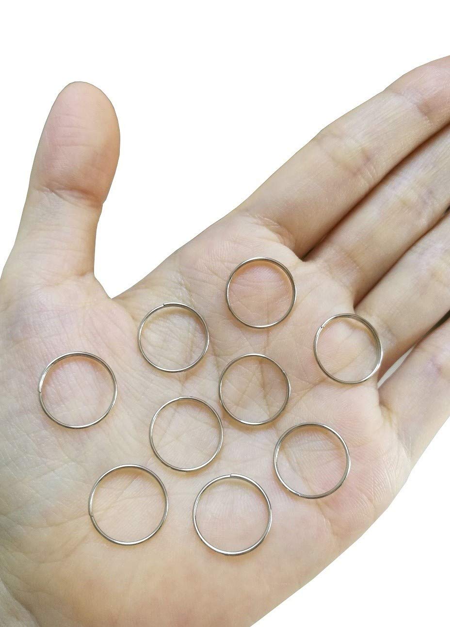 D DrNeeko 200Pcs Stainless Split Rings for Chandelier Crystals Garlands, Suncatchers, Crystal Bead Curtains, Crystal Strands, Necklaces, Keys, Earrings, Jewelry Making and Craft Project (14mm)