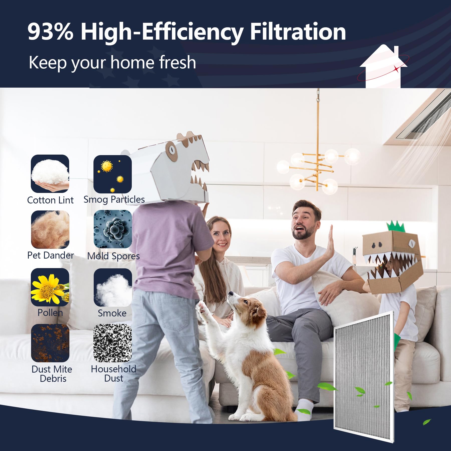 Demiwise 20x25x1 Electrostatic Air Filter, MERV 8 Washable Aluminum AC/HVAC Furnace Filter, Reusable Permanent Air Filter, Lasts a Lifetime, Easy to Install, Healthier Home/Office Environment