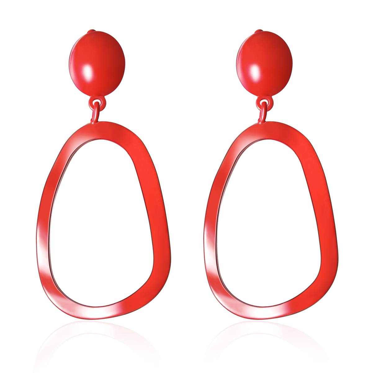 D EXCEED Womens 4 Pairs Dangle Drop Earrings Fashion Geo Shaped Twist Wave Dangling Earrings Lightweight Linear Design Dangle Earrings Sets for Women Girls