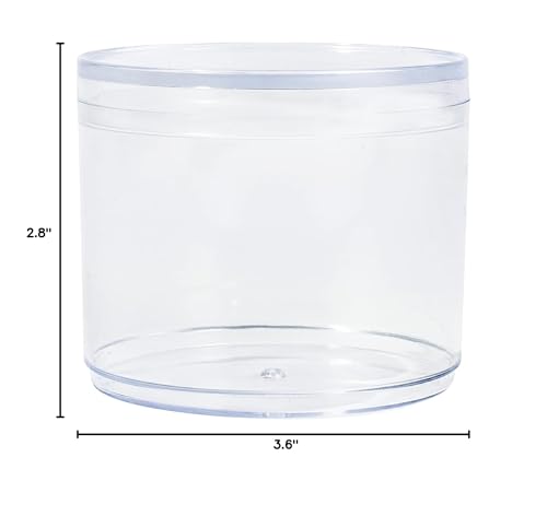 novelinks 40 Pack 8 Ounce Clear Plastic Pot Jars with Lids - Refillable Leak Proof Plastic Container Jars for Travel Storage & Household Storage (Circular)
