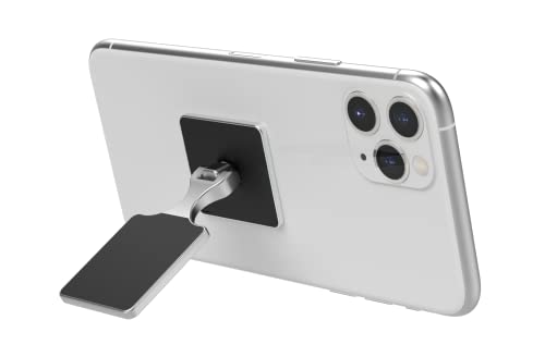 KickBack Universal Phone Stand Attachment - Rotatable Phone Kickstand & Grip Accessory (Black)