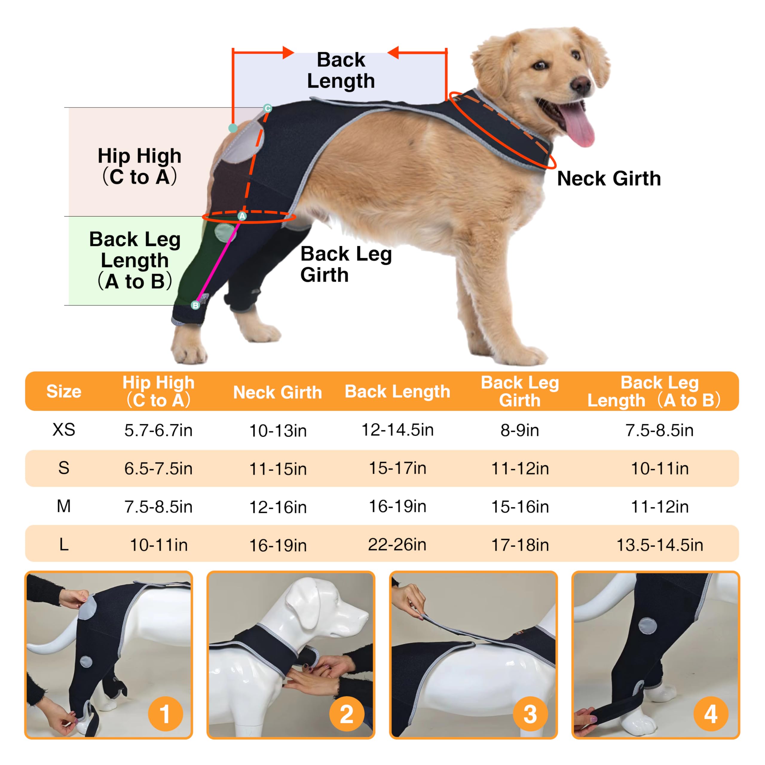 Moysoon Dog Anti-Licking Leg Sleeve,Rear Leg Protector to Stop Licking,Wound Protection Sleeve for Post-Surgery Recovery,Double Leg