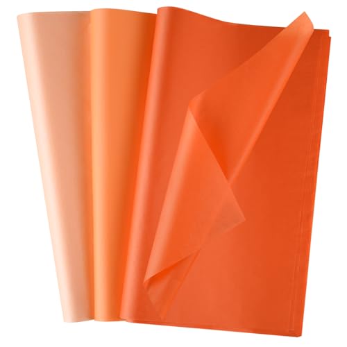 Morcheiong 60 Sheets Orange Tissue Paper Multicolor Art Gift Wrapping Tissue Paper Bulk for DIY Halloween Birthday Wedding Holiday Crafts Decor Party Festival(20 x 14.5 inches /50 x 37cm)
